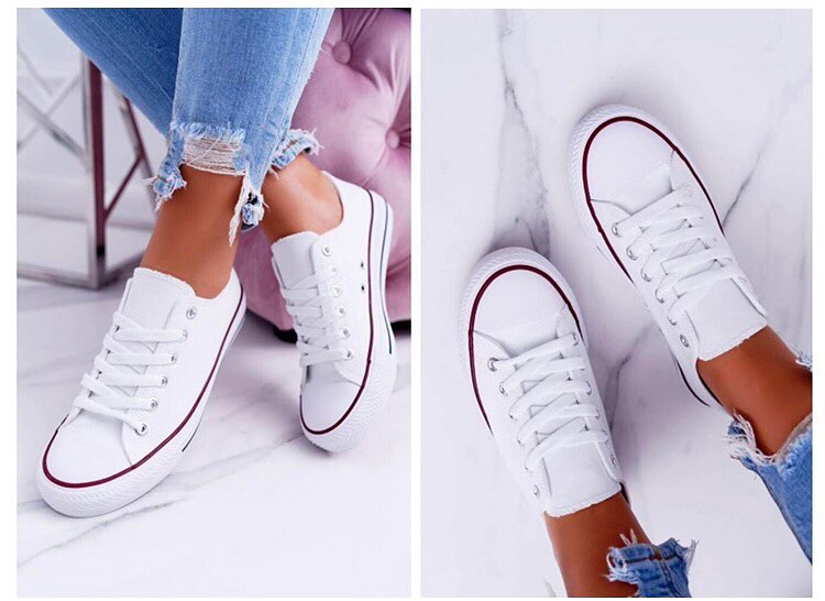 Valged riidest tennised – K&K Butiik